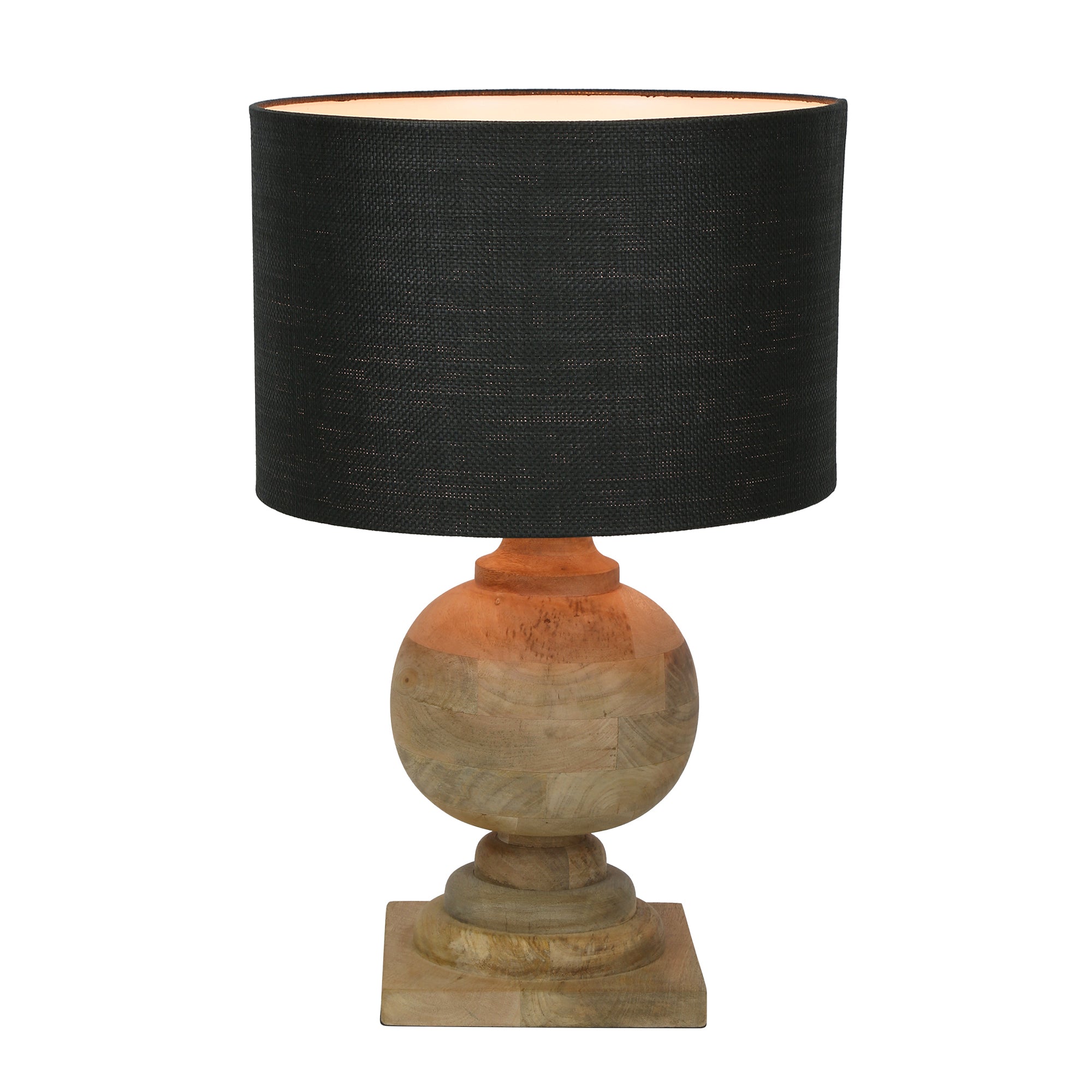 COACH TABLE LAMP NATURAL WITH BLACK SHADE – Breathe Homewares